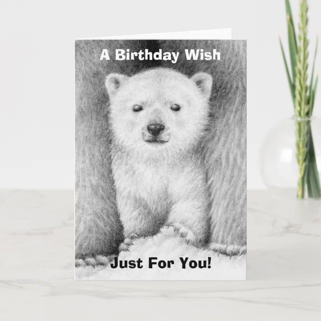 Polar Bear Cub Birthday Card | Zazzle