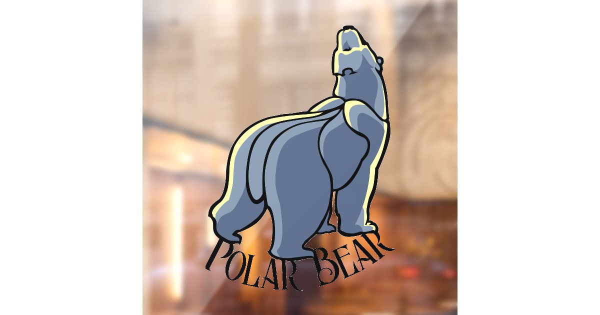 Polar Bear Decal Custom Bear Art Window Cling | Zazzle