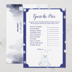 Polar Bear Guess The Price Baby Shower Game | Zazzle