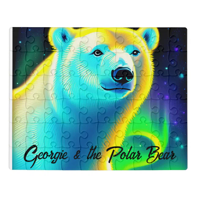 Polar Bear Jigsaw Puzzle in box. Editable text. | Zazzle