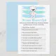 Polar bear Nursery Rhyme Quiz baby shower game | Zazzle