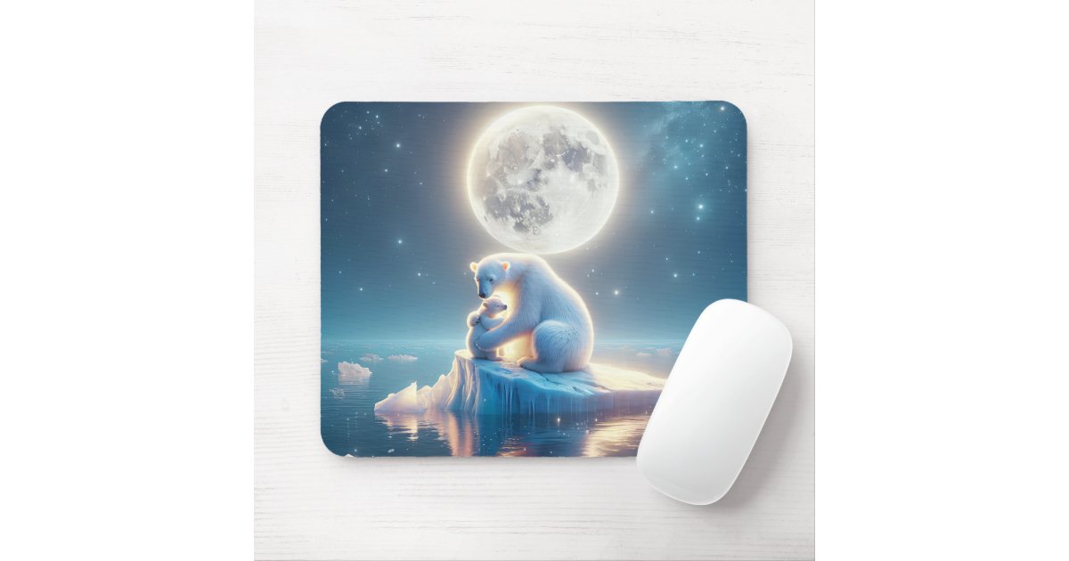Polar Bear On Melting Iceberg Mouse Pad | Zazzle