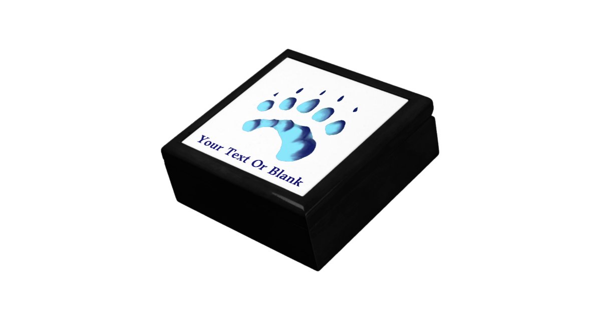 Polar Bear Paw Print Gift Box | Zazzle