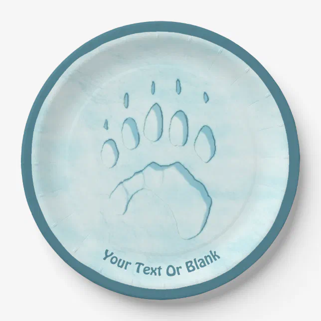 Polar Bear Paw Print Paper Plates | Zazzle