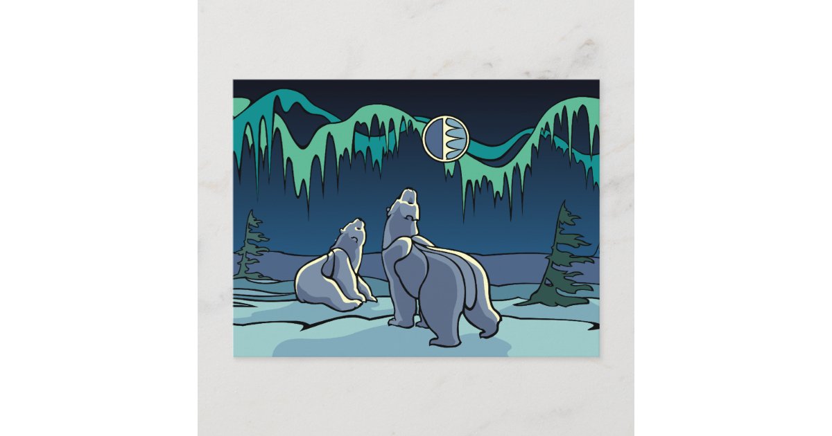 Polar Bear Postcard Native Bear Art Postcards | Zazzle