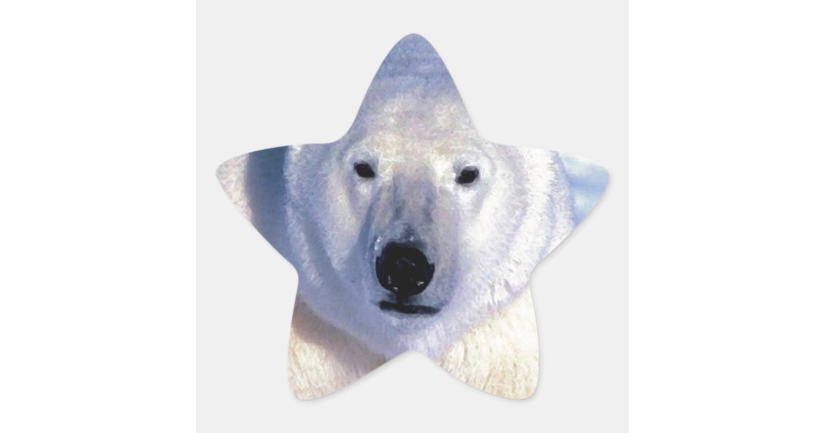 Polar Bear Star Sticker | Zazzle