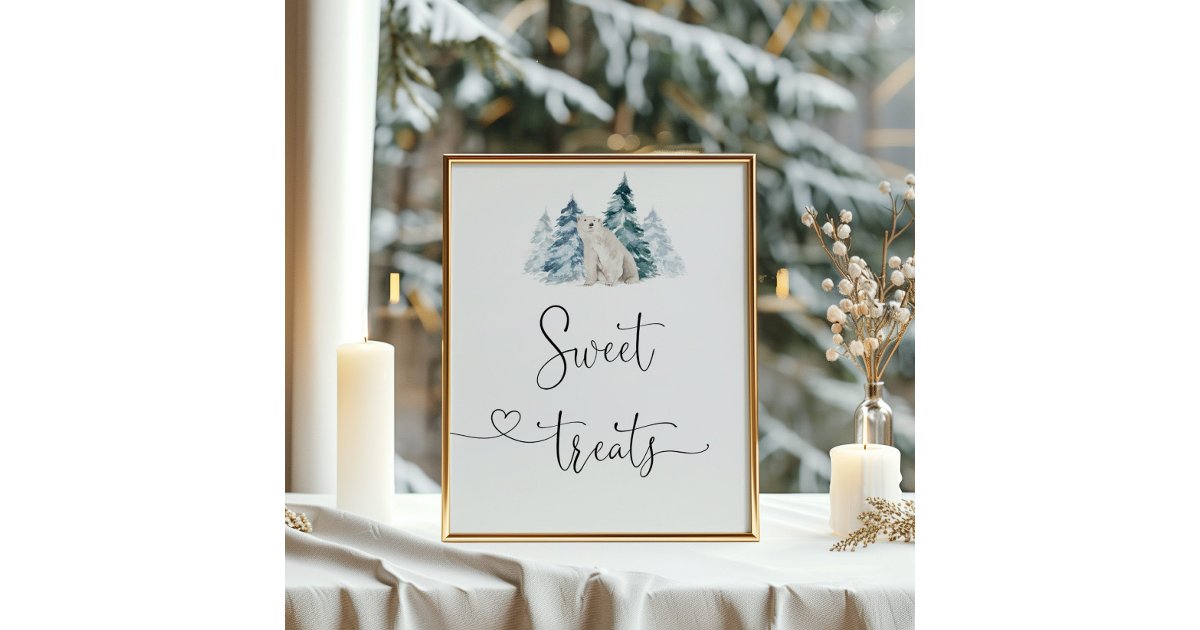 Polar bear Sweet treats poster | Zazzle