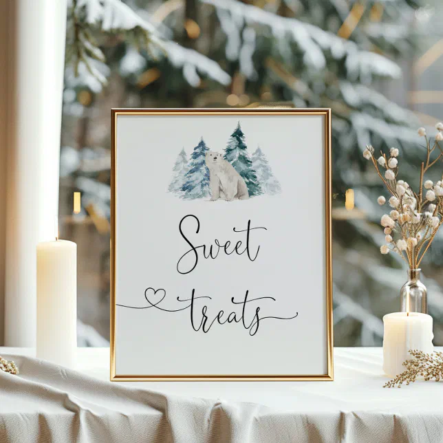 Polar bear Sweet treats poster | Zazzle
