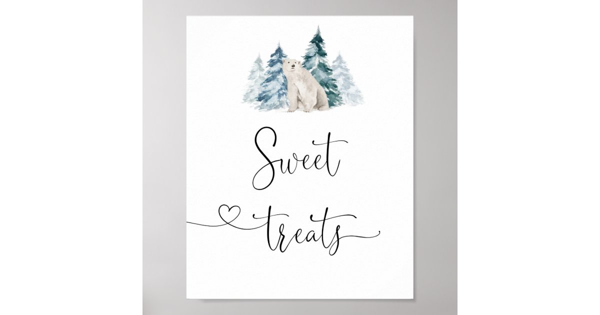 Polar bear Sweet treats poster | Zazzle