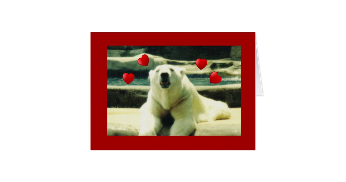 Polar Bear Valentine Greeting Card | Zazzle.com