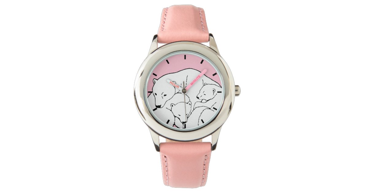 Polar Bear Watch Kid's Wildlife Bear Wrist Watch | Zazzle