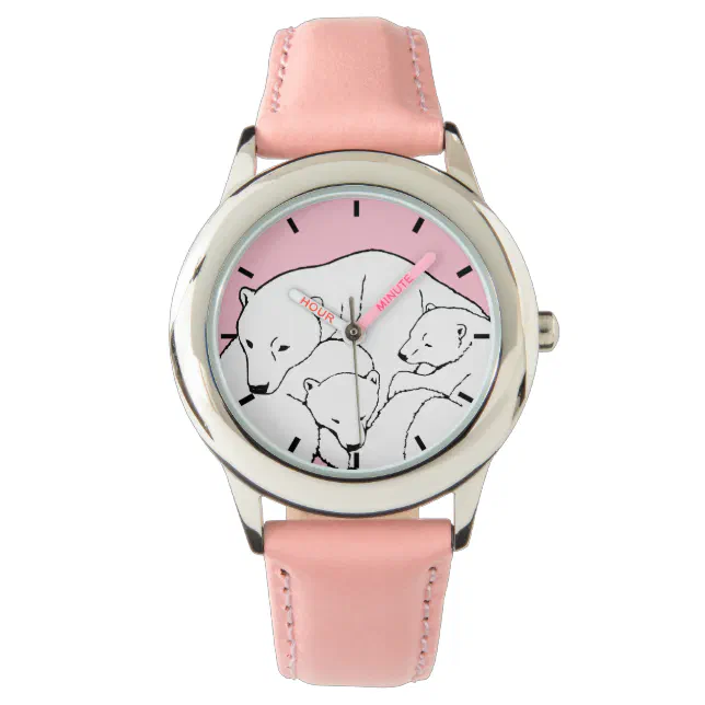 Polar Bear Watch Kid's Wildlife Bear Wrist Watch | Zazzle