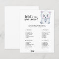 Polar bear - Whats in your purse baby shower game | Zazzle