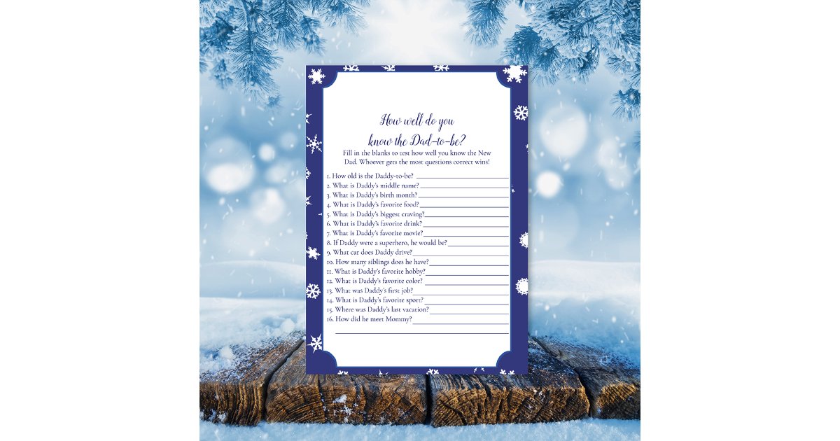 Polar Bear Who Knows Dad Best Baby Shower Game | Zazzle
