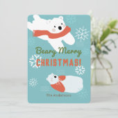 Polar Bears Beary Merry Christmas Card | Zazzle