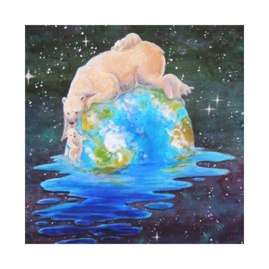 Polar Bears Global Warming Canvas | Zazzle.com
