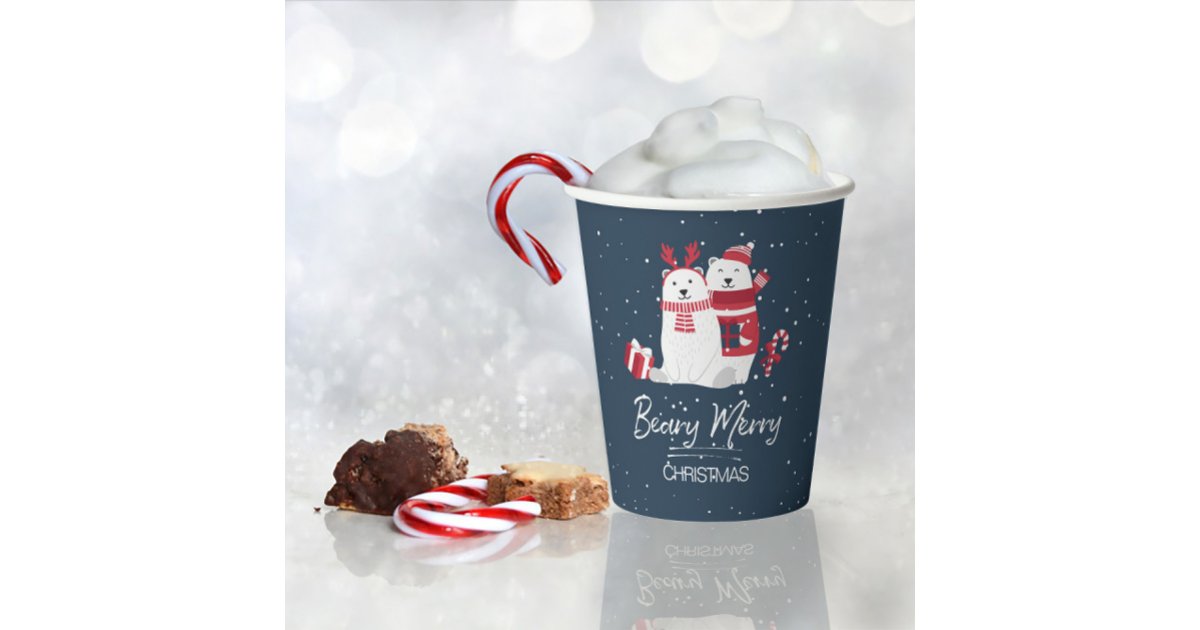 Polar Beary Merry Christmas ID851 Paper Cups | Zazzle