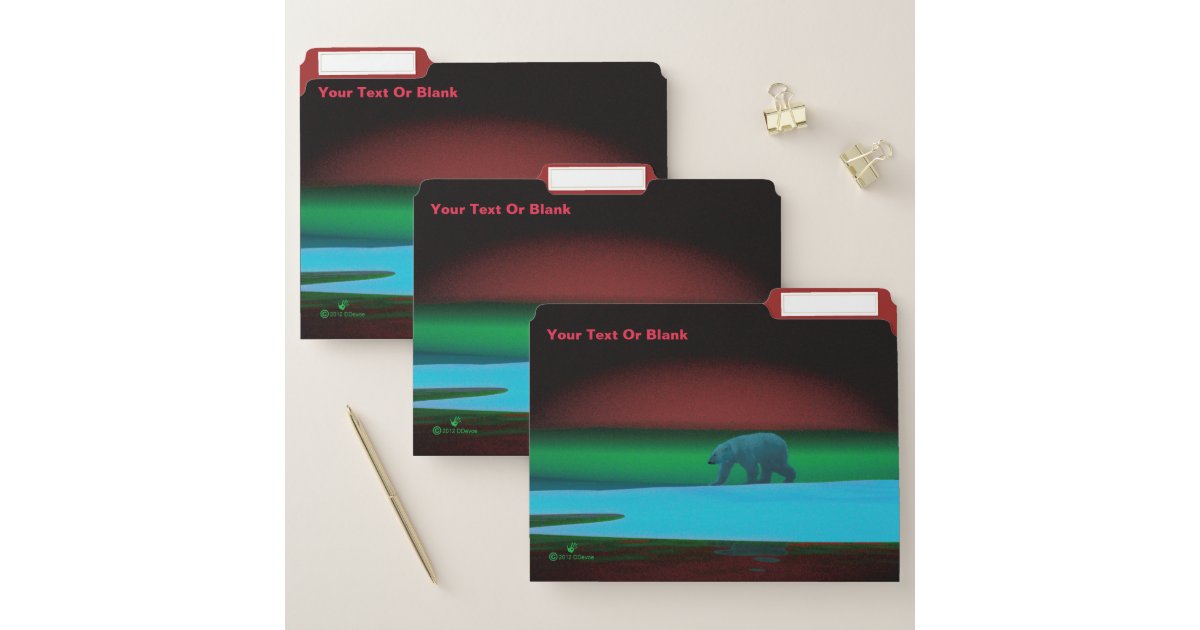 Polar Lights Polar Bear File Folder | Zazzle