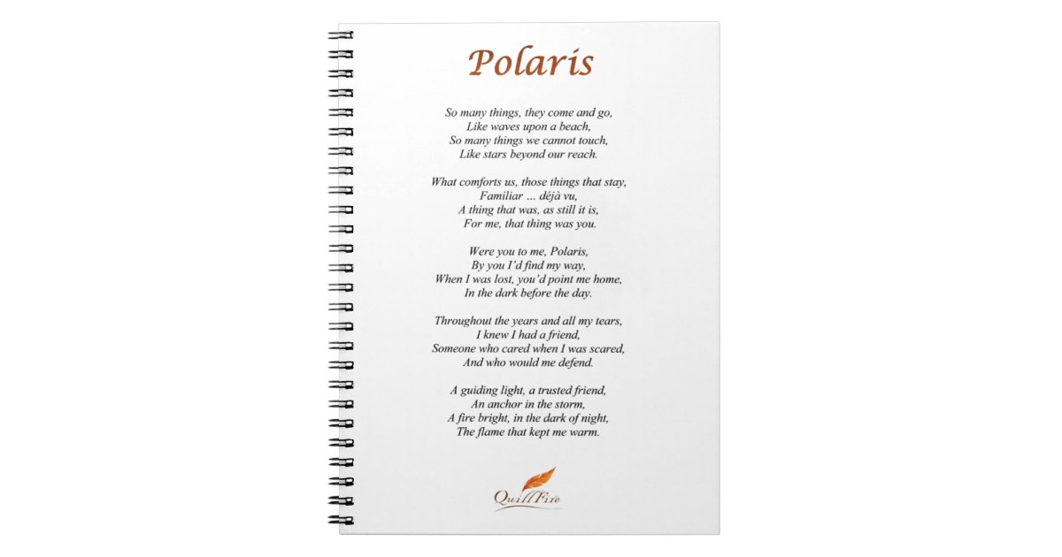 Polaris Poem on Notebook | Zazzle