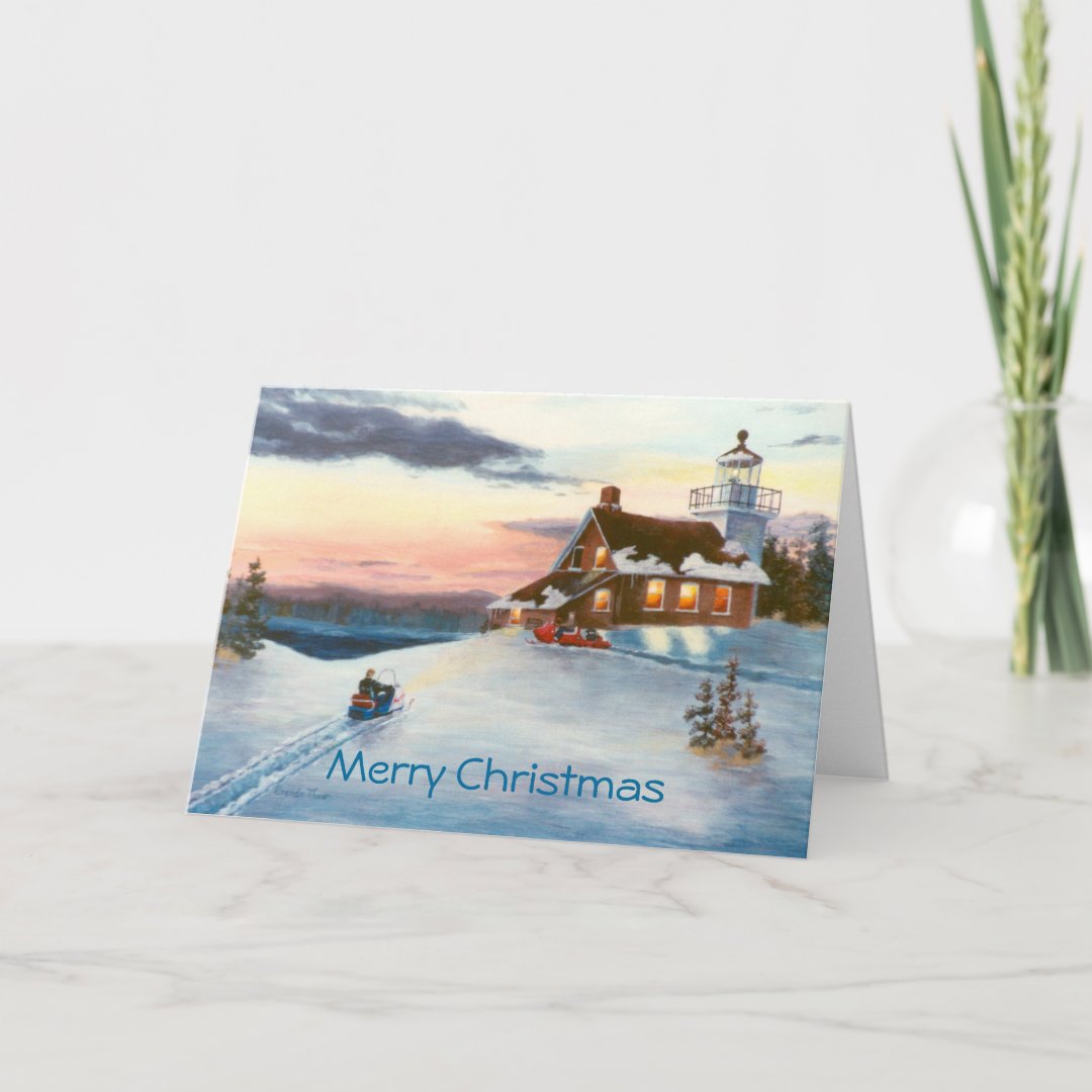 Polaris Sunset Christmas Card | Zazzle