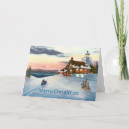 Polaris Sunset Christmas Card | Zazzle