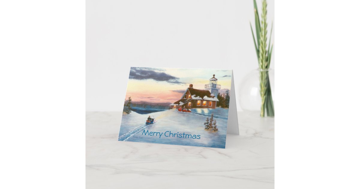 Polaris Sunset Christmas Card | Zazzle