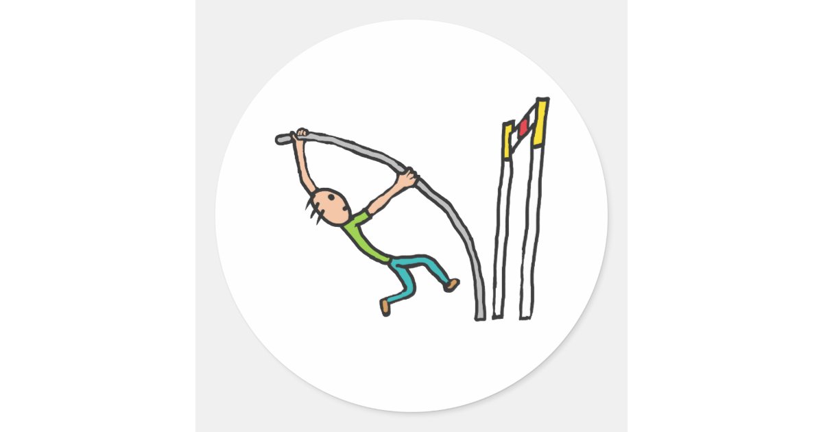 Pole Vault Classic Round Sticker | Zazzle