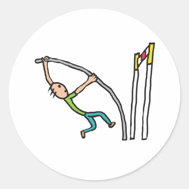 Pole Vault Classic Round Sticker | Zazzle