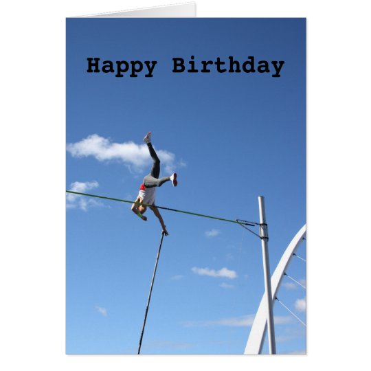 Pole Vaulter Happy Birthday Card Zazzle