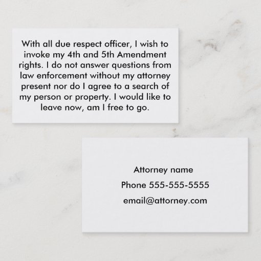 Police 5th Amendment Cards | Zazzle