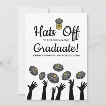 Police Academy Graduate Photo Graduation Party Invitation | Zazzle