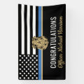 Police Academy Graduation Blue Line Congratulation Banner | Zazzle