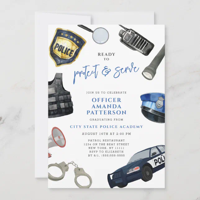 Police Academy Graduation Invitation | Zazzle