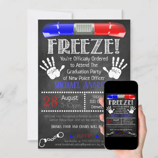 Police Academy Graduation Invitation | Zazzle