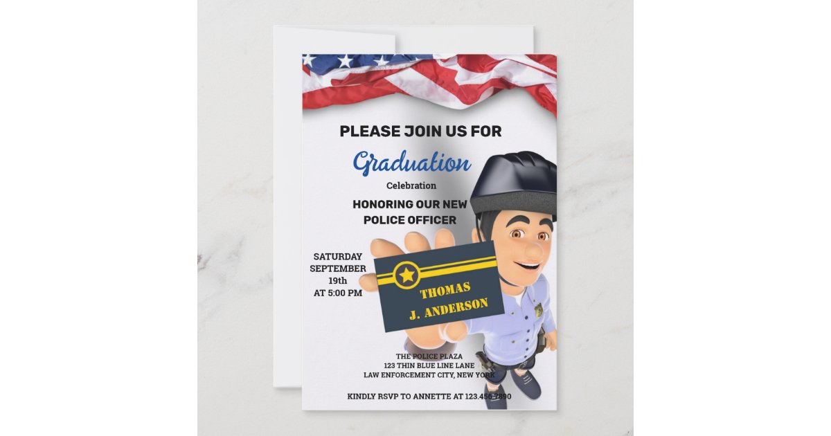 Police Academy Graduation Invitations | Zazzle