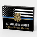 Police Academy Graduation Law Enforcement Flag Wooden Box Sign | Zazzle
