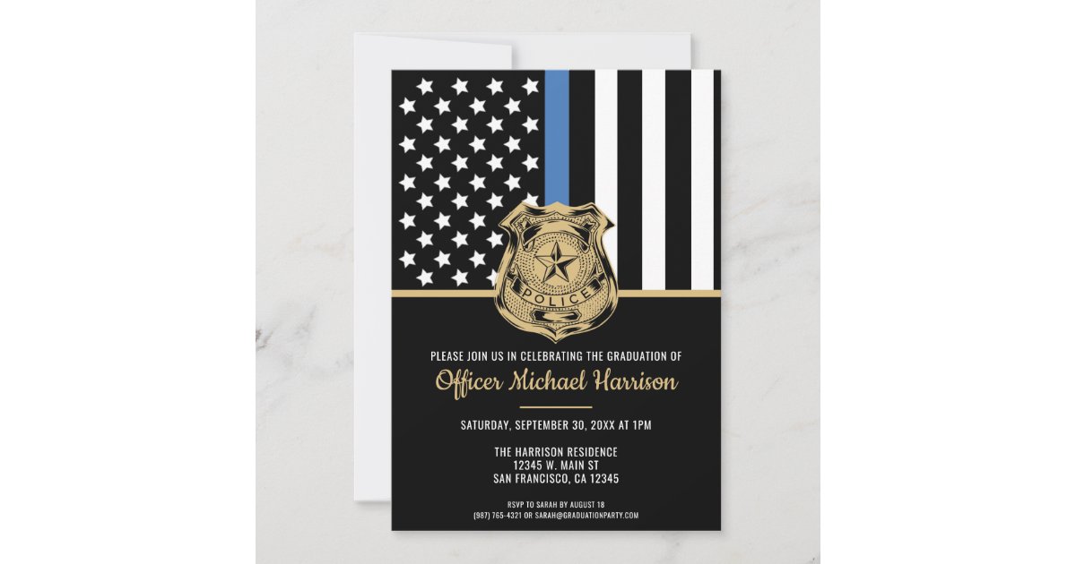 Police Academy Graduation Law Enforcement Invitation | Zazzle