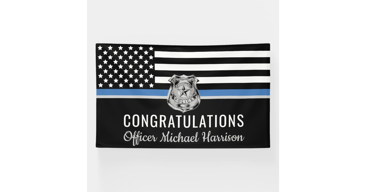Police Academy Graduation Law Enforcement Officer Banner | Zazzle