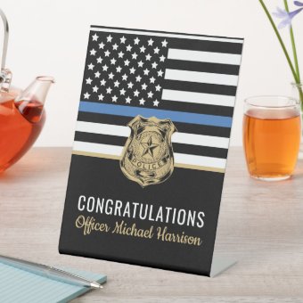 Police Academy Graduation Officer Congratulations Pedestal Sign | Zazzle