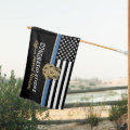 Police Academy Graduation Officer Thin Blue Line House Flag | Zazzle