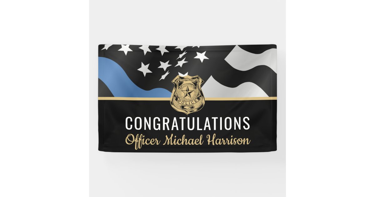Police Academy Graduation Party Congratulations Banner | Zazzle