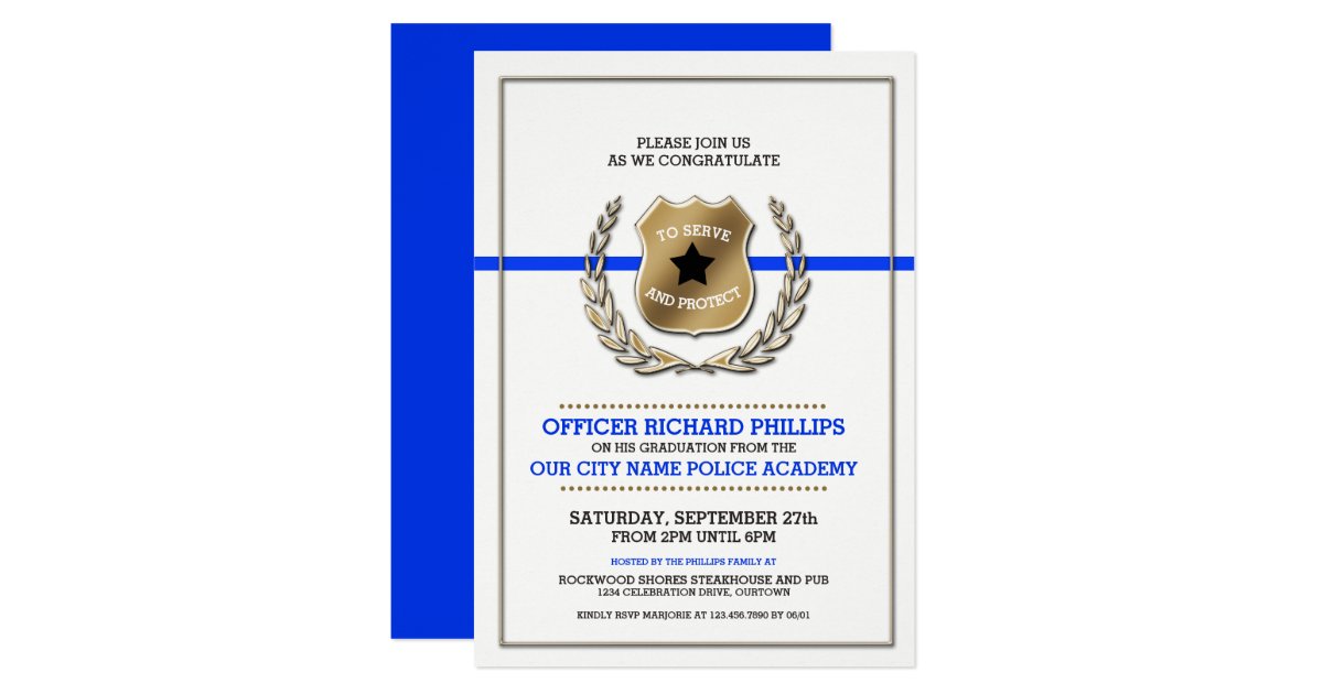 Police Academy Graduation Party Invitation | Zazzle.com