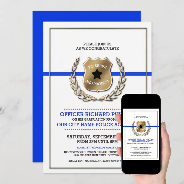 Police Academy Graduation Party Invitation | Zazzle