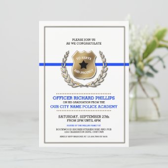 Police Academy Graduation Party Invitation | Zazzle