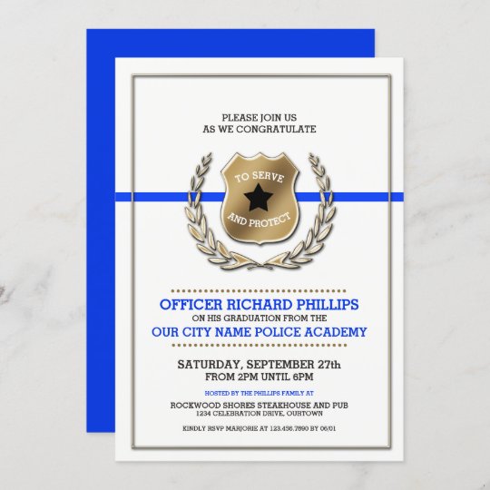 Police Academy Graduation Party Invitation | Zazzle.com