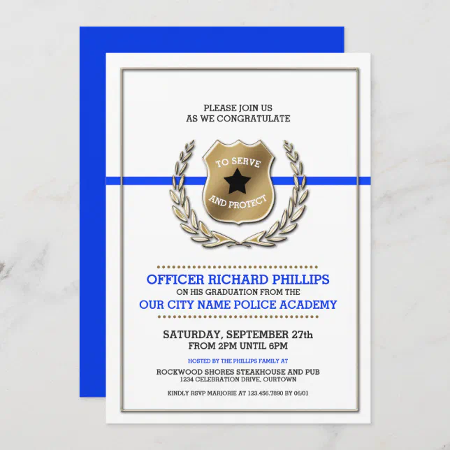 Police Academy Graduation Party Invitation | Zazzle