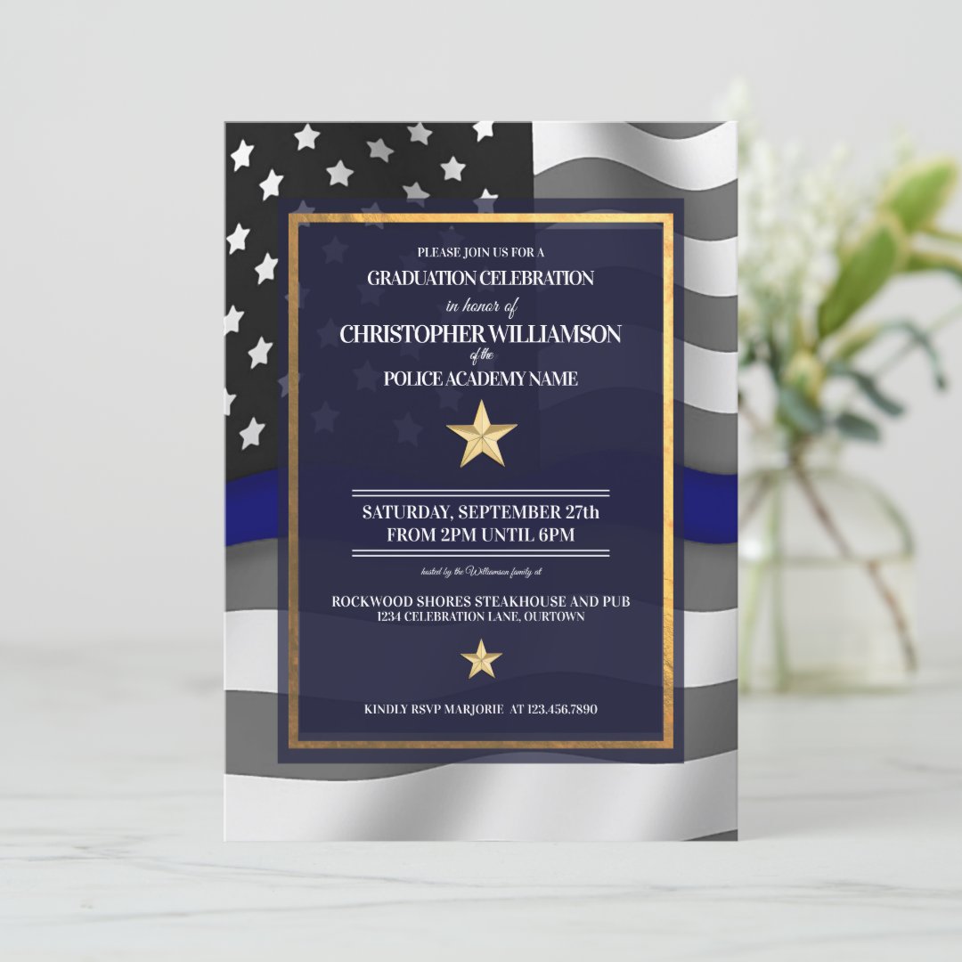 Police Academy Graduation Party Invitation | Zazzle