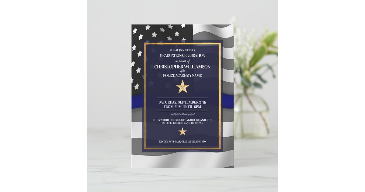 Police Academy Graduation Party Invitation | Zazzle