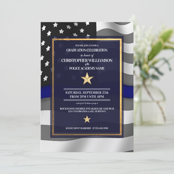 Police Academy Graduation Party Invitation | Zazzle