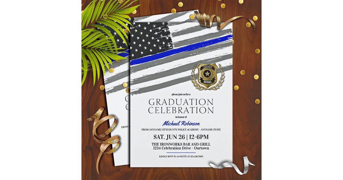 Police Academy Graduation Party Invitations | Zazzle